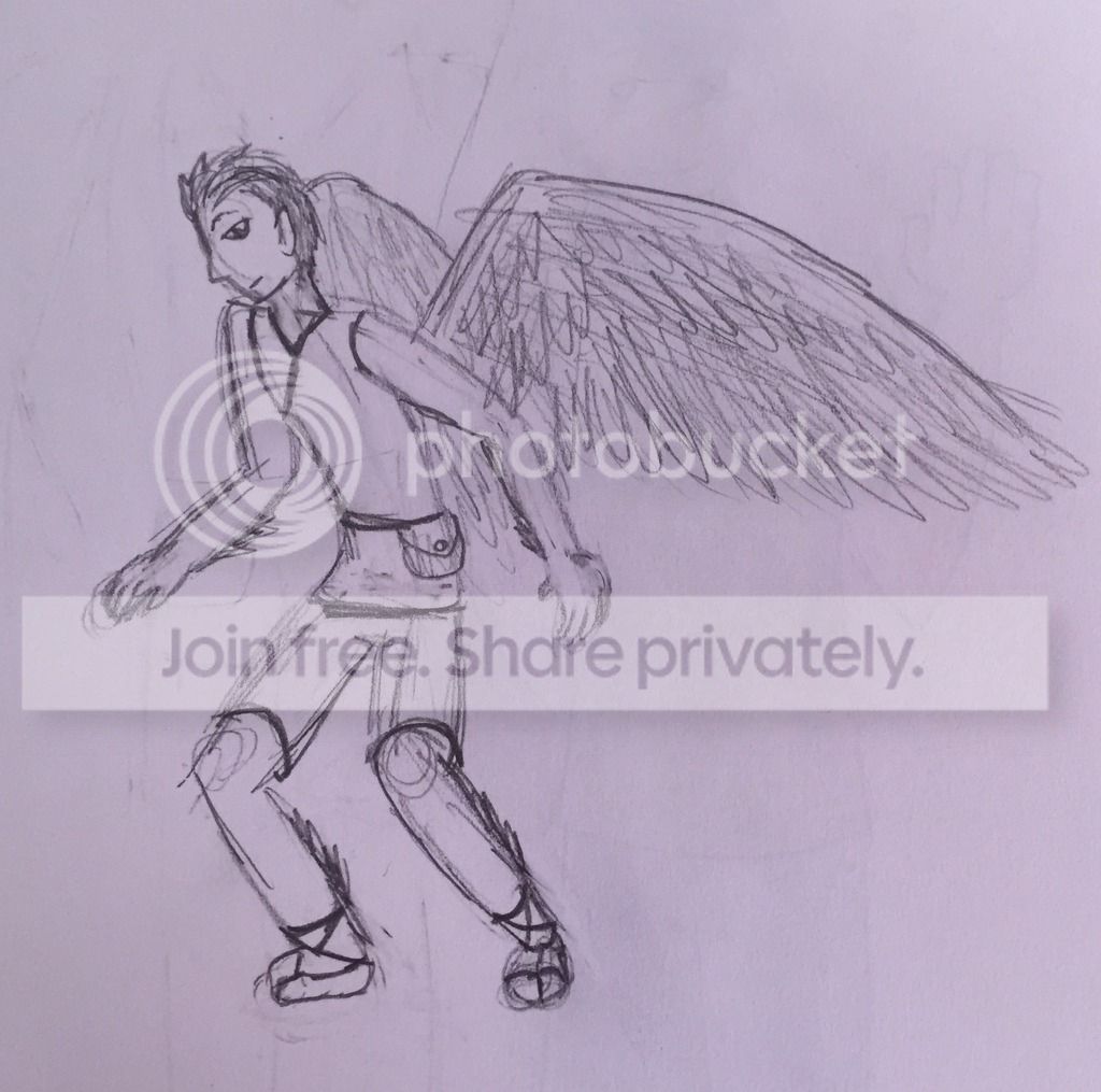 Winged Person Sketch (late) – Nutty Scribbles